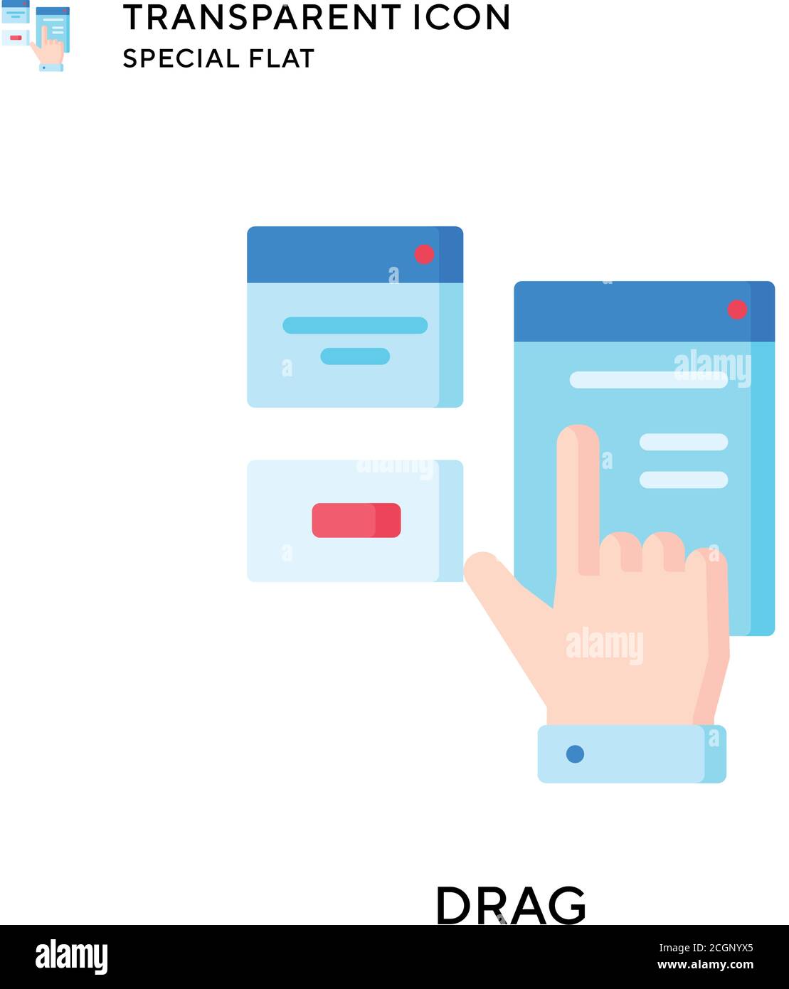 Drag vector icon. Flat style illustration. EPS 10 vector Stock Vector ...