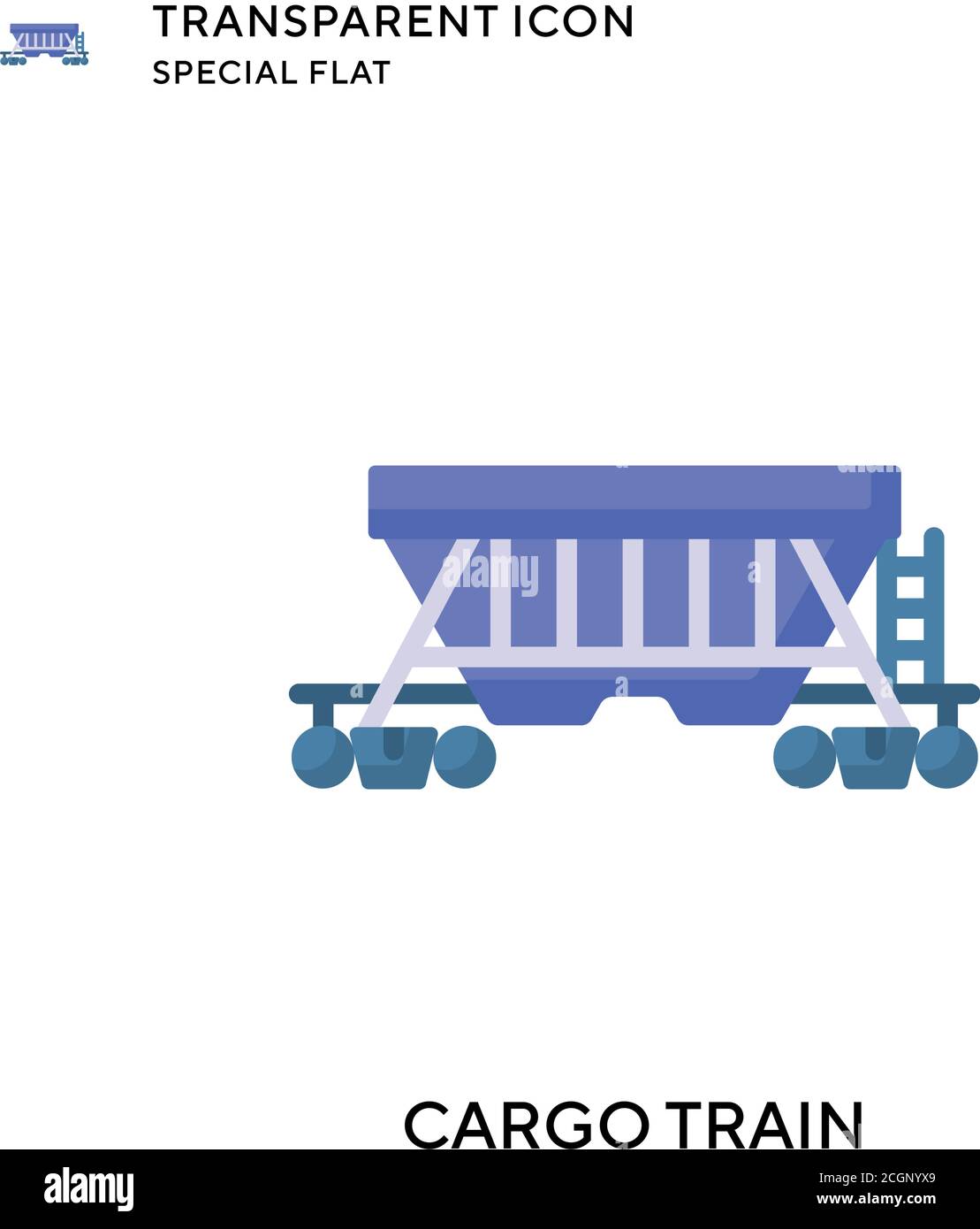 Cargo train vector icon. Flat style illustration. EPS 10 vector Stock ...