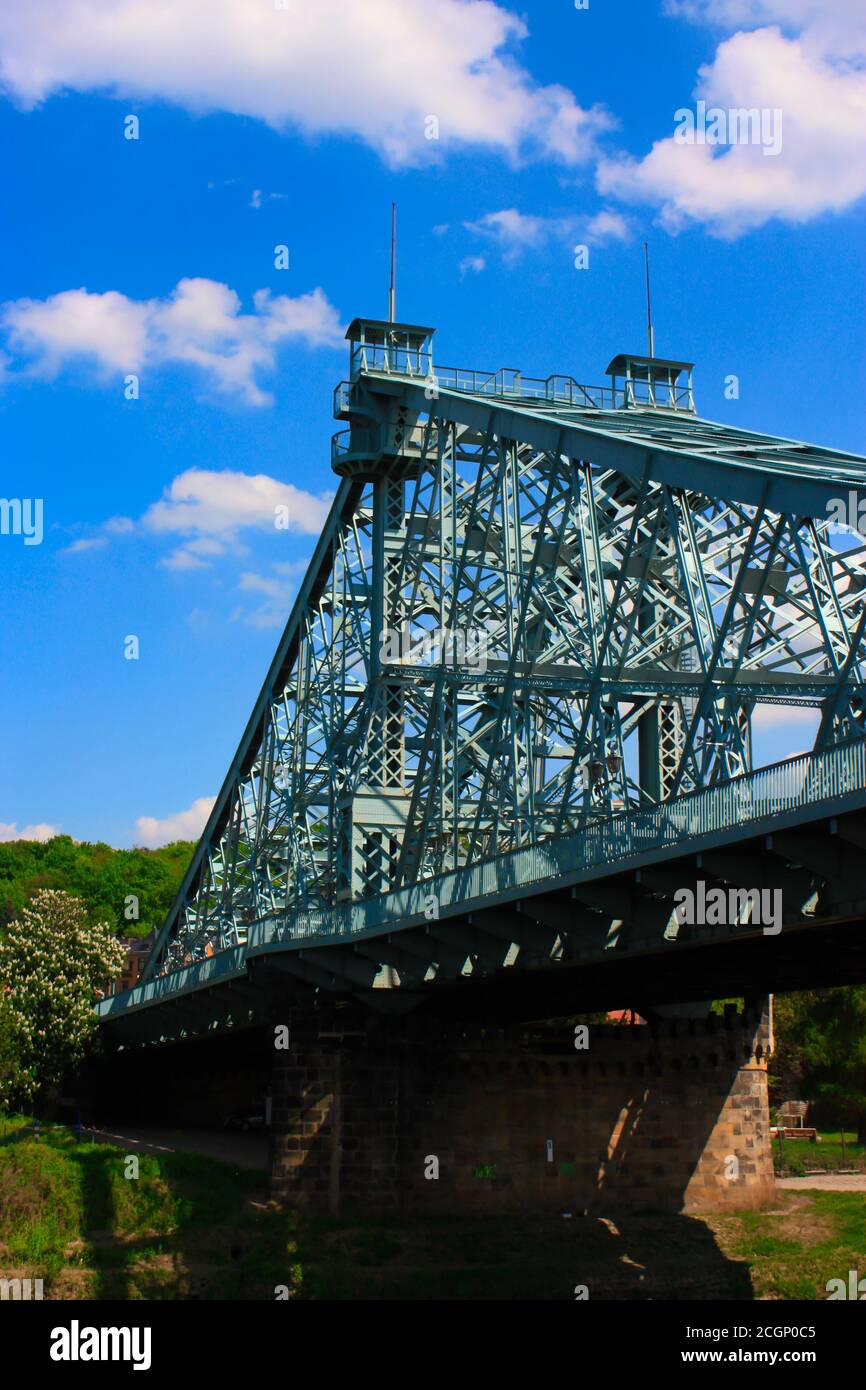 A Picture from the Blue Wonder in Dresden Blaues Wunder Stock Photo - Alamy