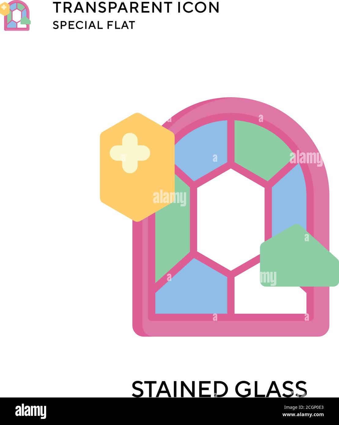 Stained glass vector icon. Flat style illustration. EPS 10 vector Stock ...