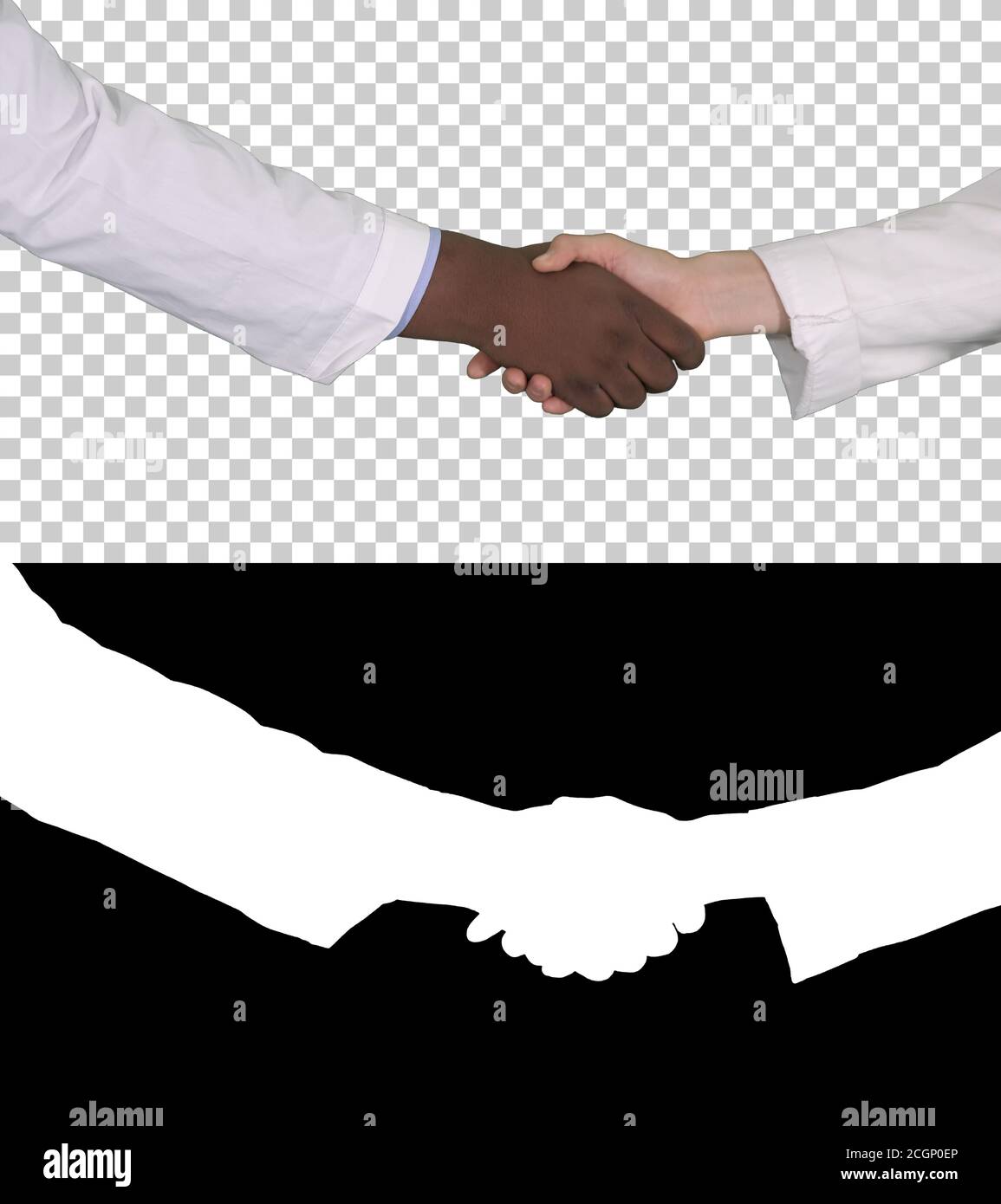 Medical handshake, Alpha Channel Stock Photo - Alamy