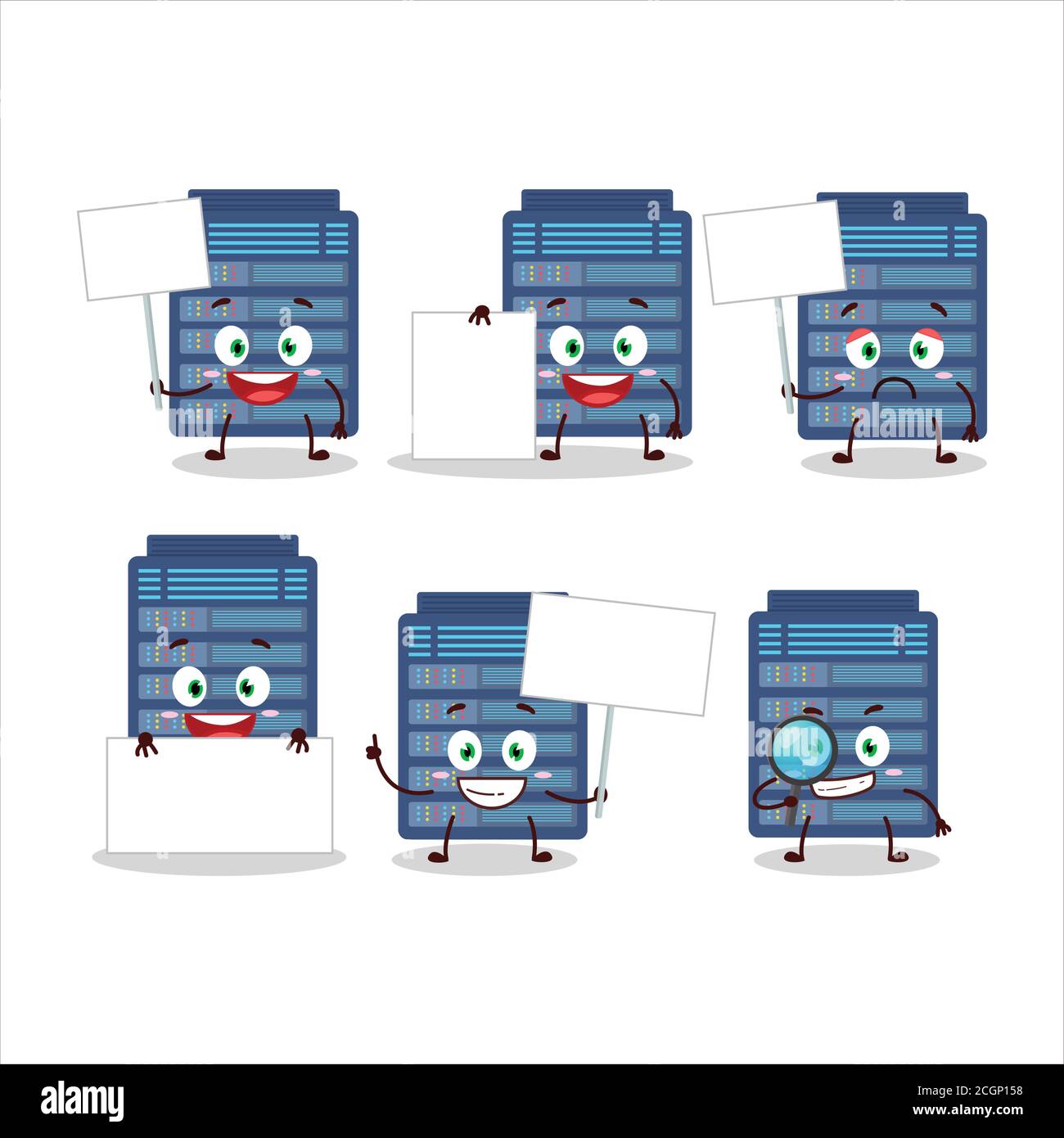 Server cloud cartoon character bring information board Stock Vector ...