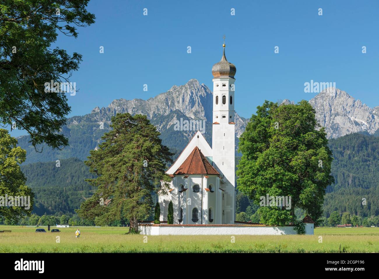 Pilgrimage church St.Coloman near Schwangau, Allgaeu, Swabia, Bavaria ...