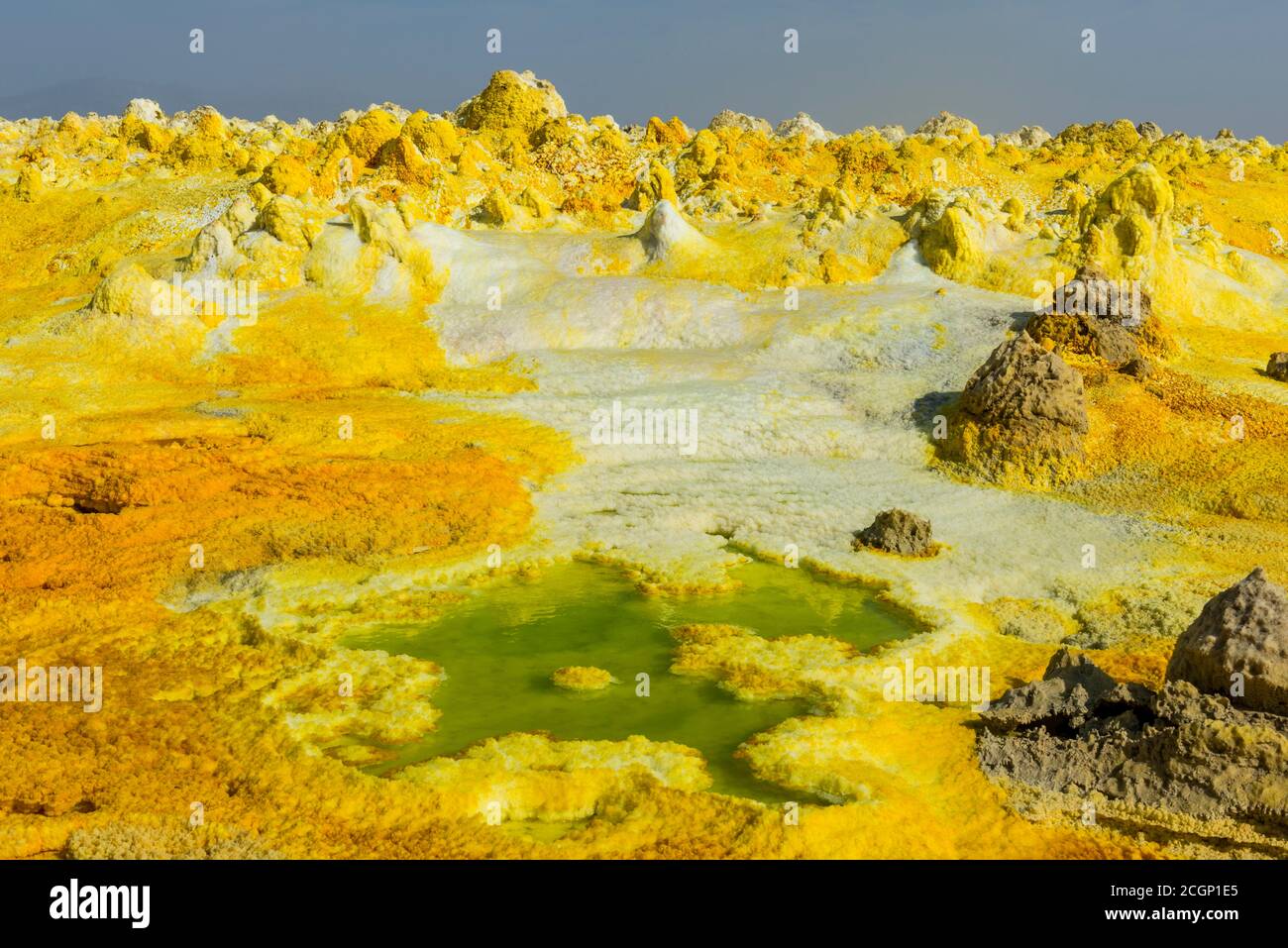 Geothermal area with sulphur deposits and acidic brines, Dallol ...