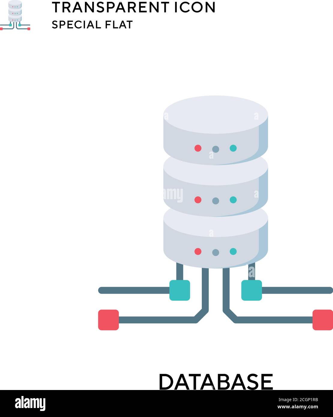Database vector icon. Flat style illustration. EPS 10 vector Stock ...