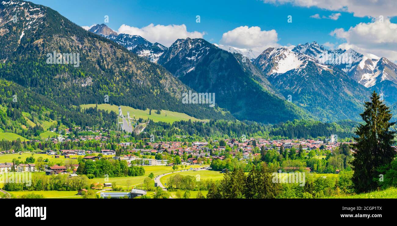 Panorama from Kreben on Oberstdorf, Allgaeu, Bavaria, Germany Stock ...