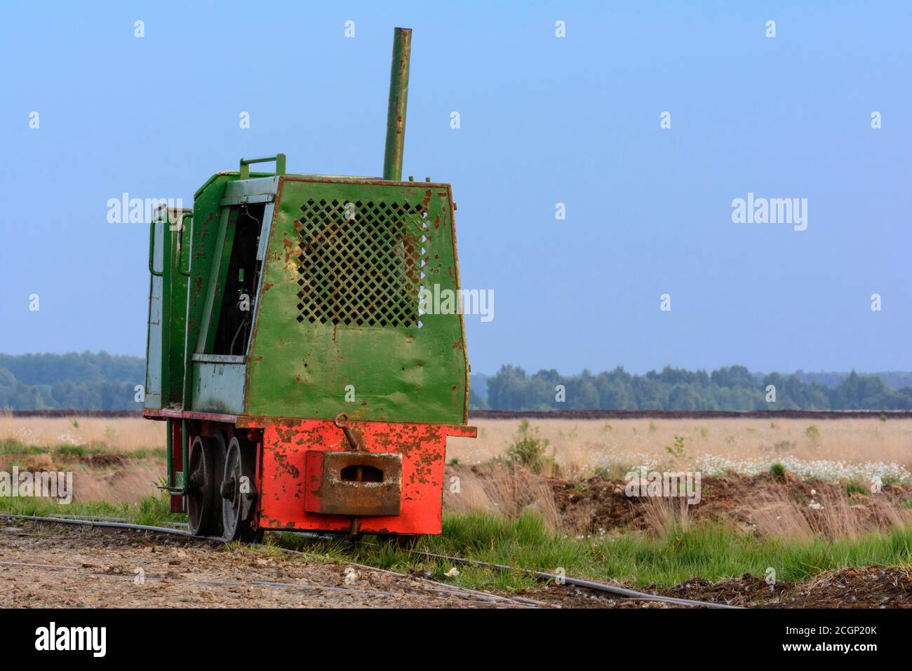 Bog railway for the transport of peat in the Goldenstedter Moor, Peat ...