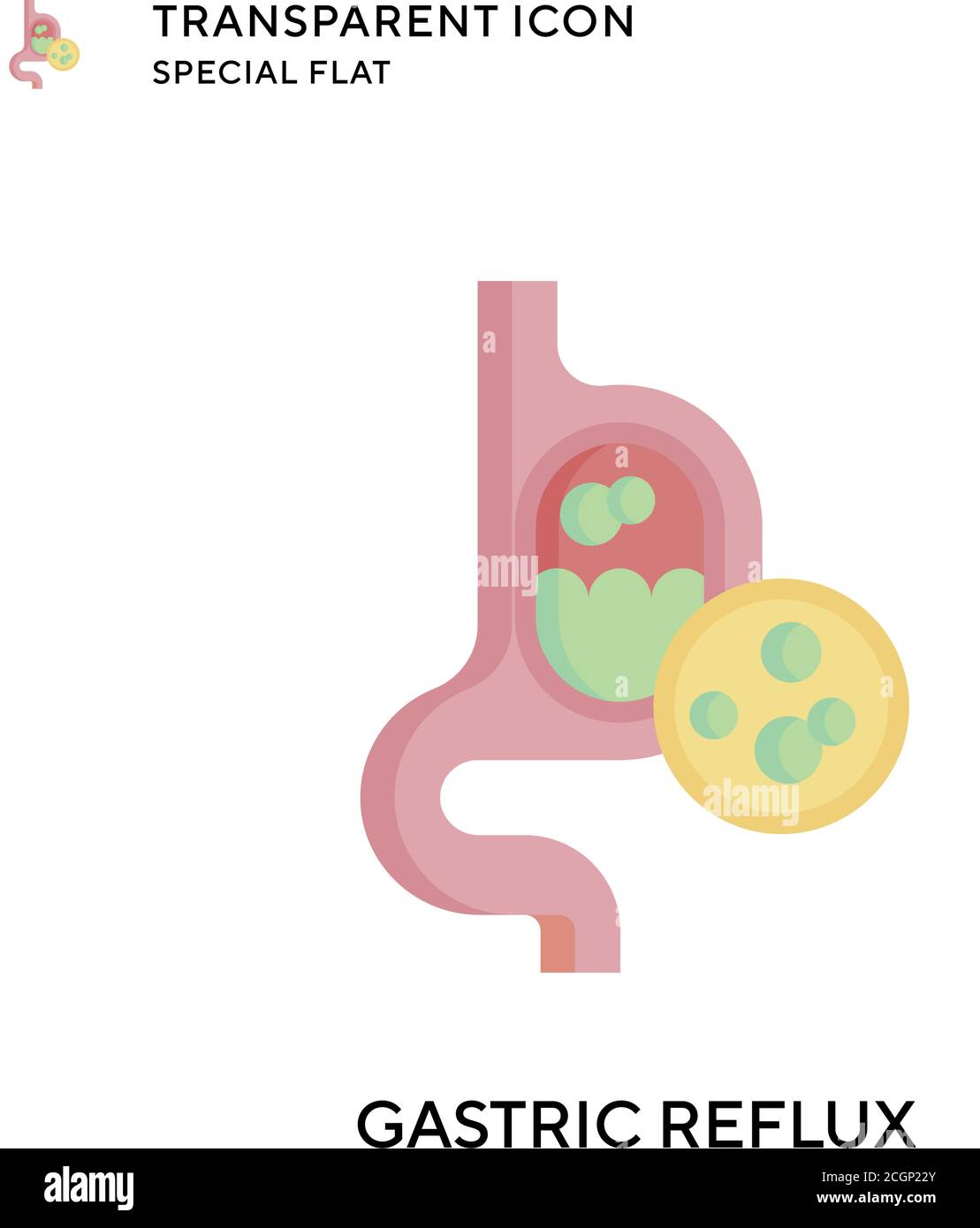 Gastric reflux vector icon. Flat style illustration. EPS 10 vector Stock Vector Image & Art - Alamy
