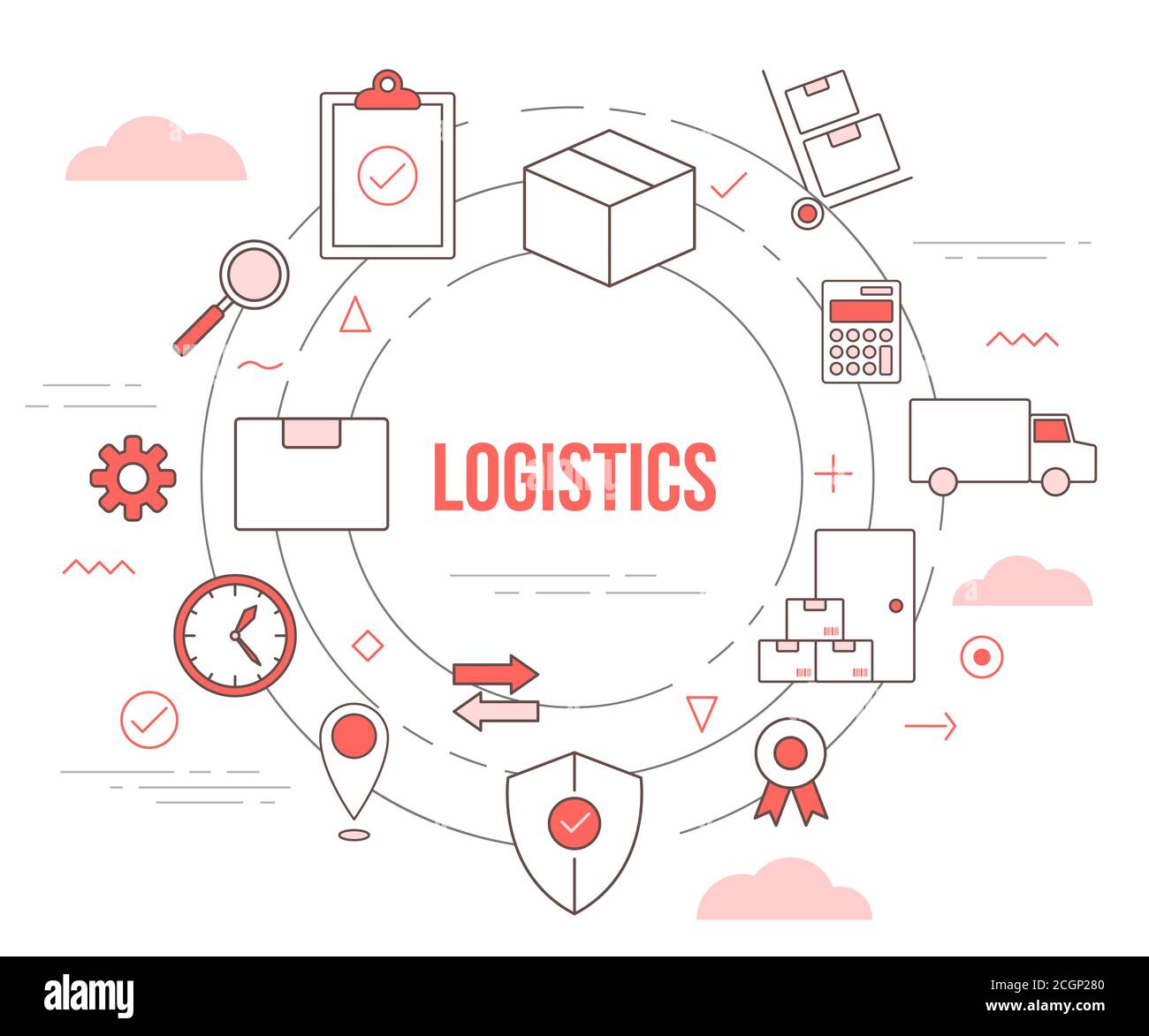 logistics delivery concept with icon set template banner with modern ...
