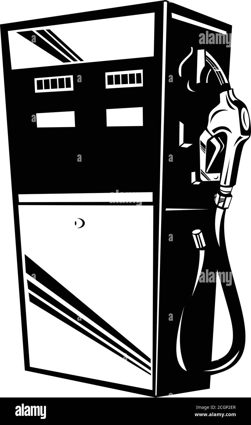 Black white stencil gas Stock Vector Images - Alamy