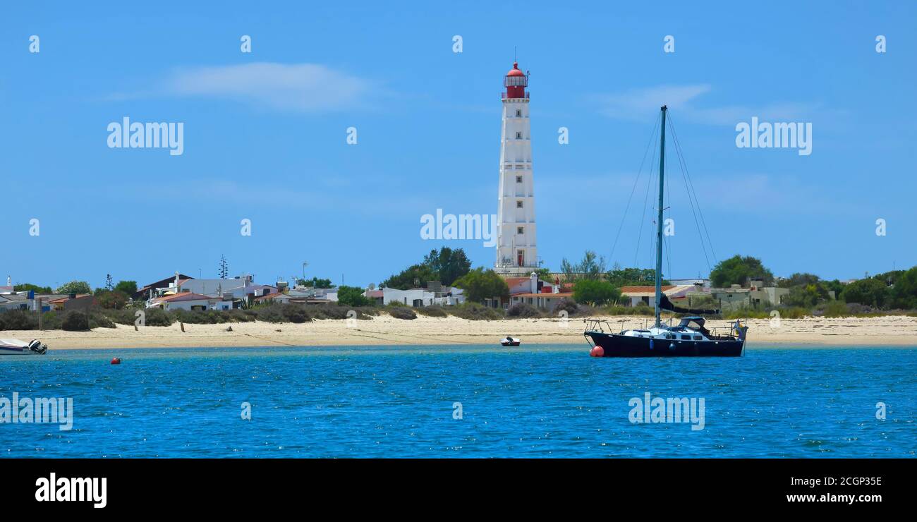 Cabo de Santa Maria Lighthouse, Culatra Island, Farol village, Olhao ...