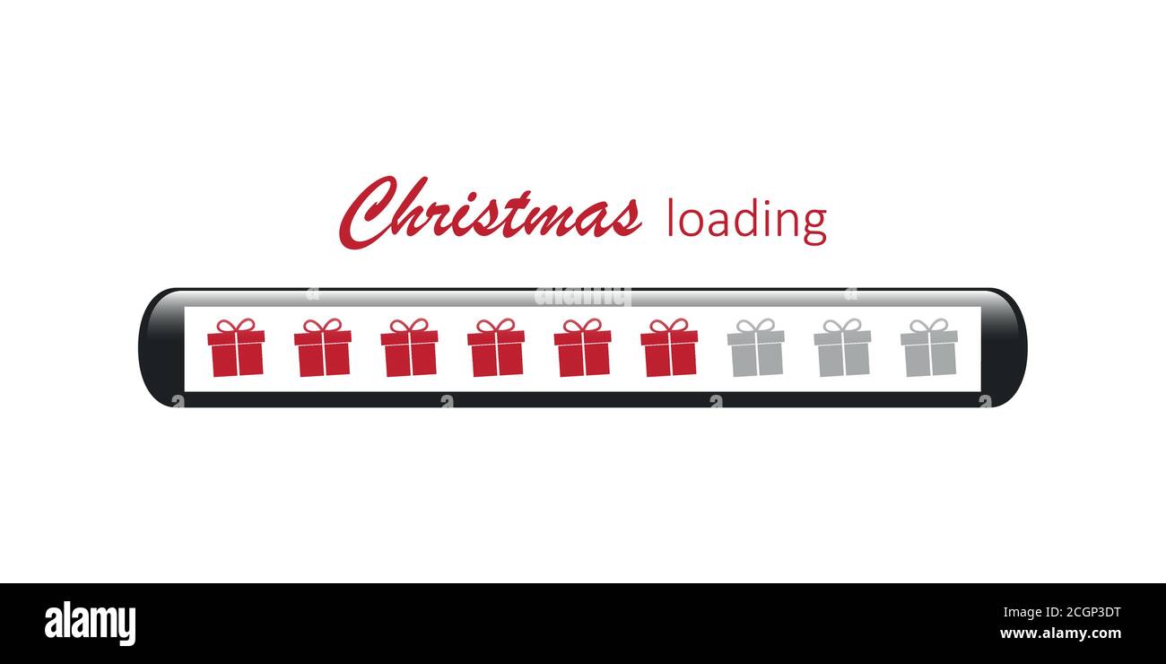 christmas loading bar with gift box symbol vector illustration EPS10 ...