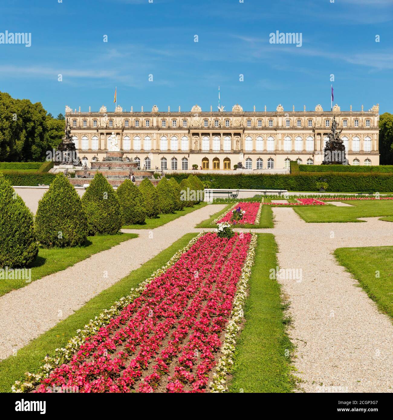 Herrenchiemsee Castle, Herreninsel in Lake Chiemsee, Upper Bavaria ...