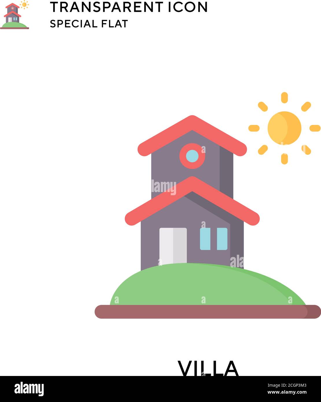 Villa vector icon. Flat style illustration. EPS 10 vector Stock Vector ...