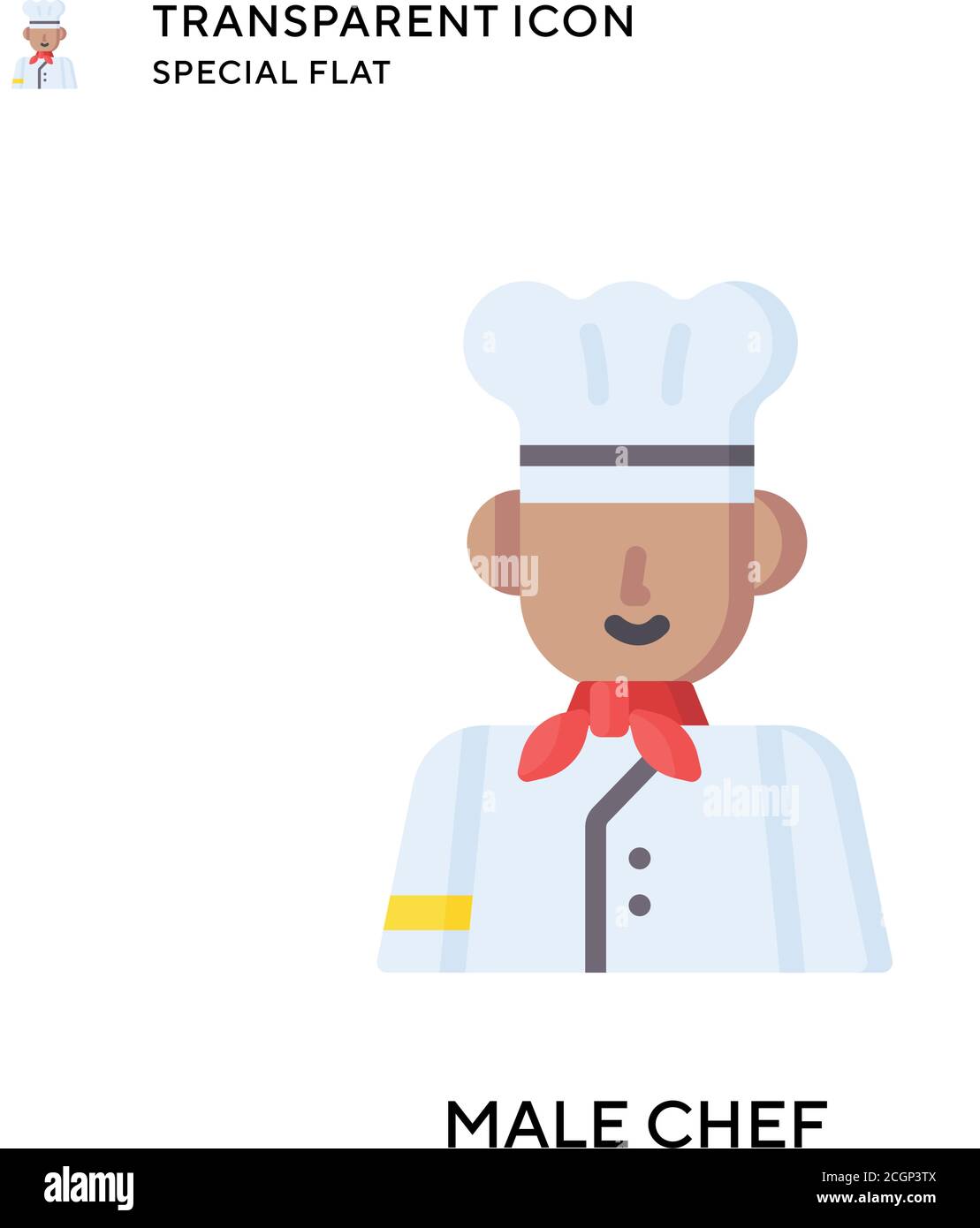 Male chef vector icon. Flat style illustration. EPS 10 vector Stock ...