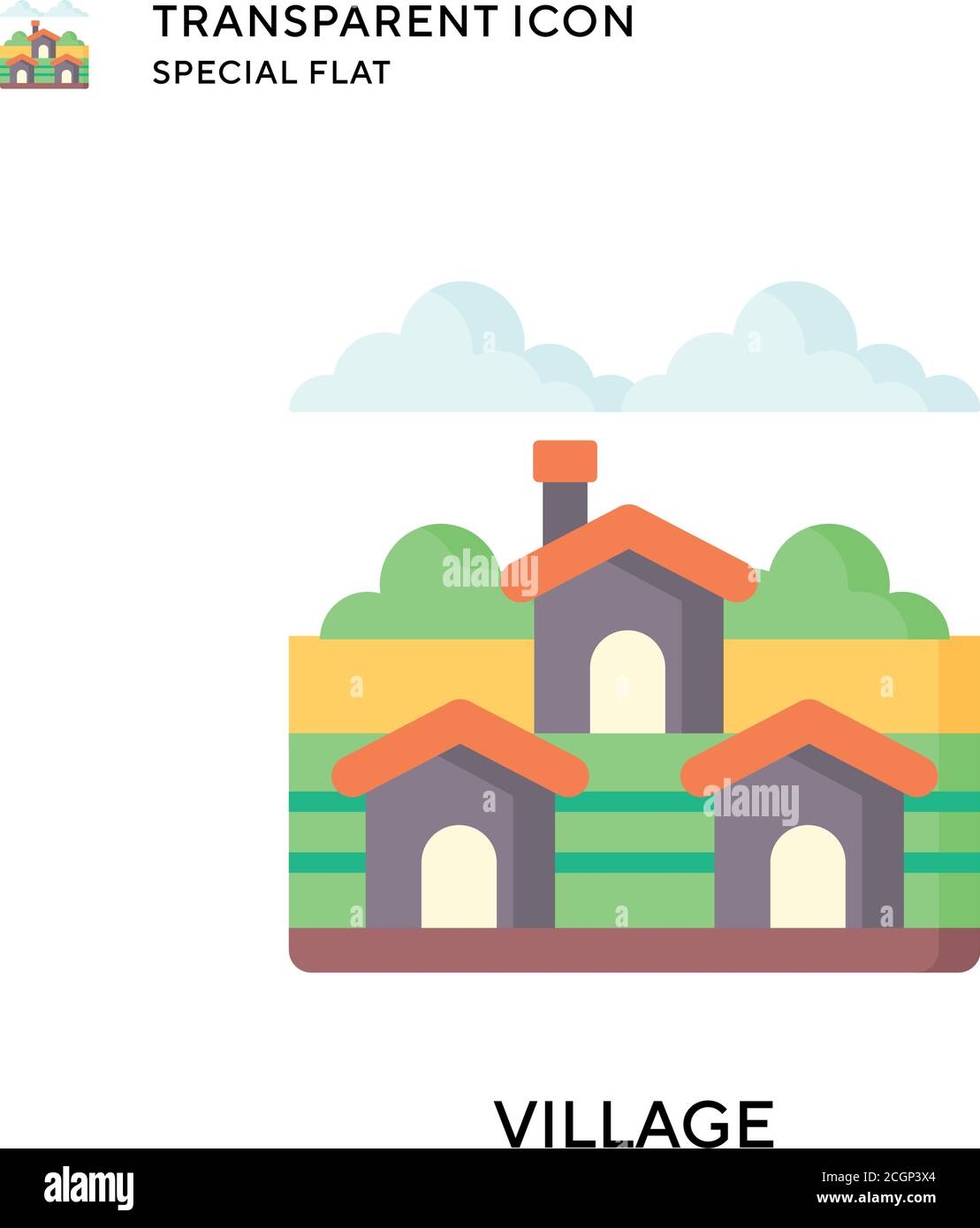 Village vector icon. Flat style illustration. EPS 10 vector Stock ...