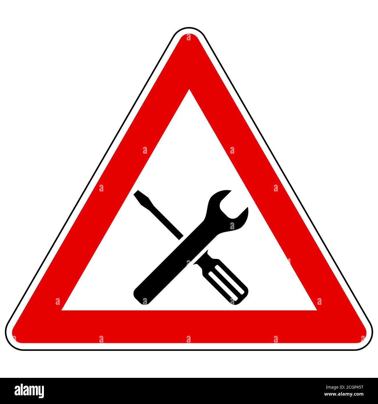 Tools and attention sign Stock Photo - Alamy