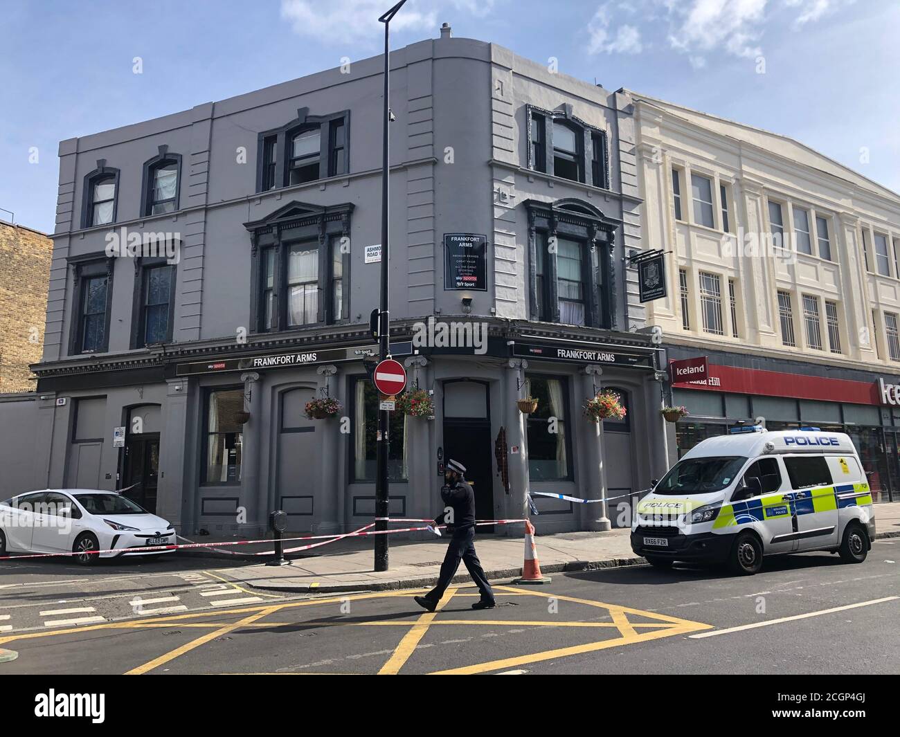 Police at the junction of Harrow Road and Ashmore Road in Maida Hill ...