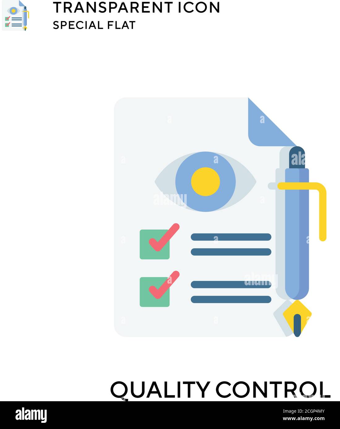 Quality control vector icon. Flat style illustration. EPS 10 vector ...