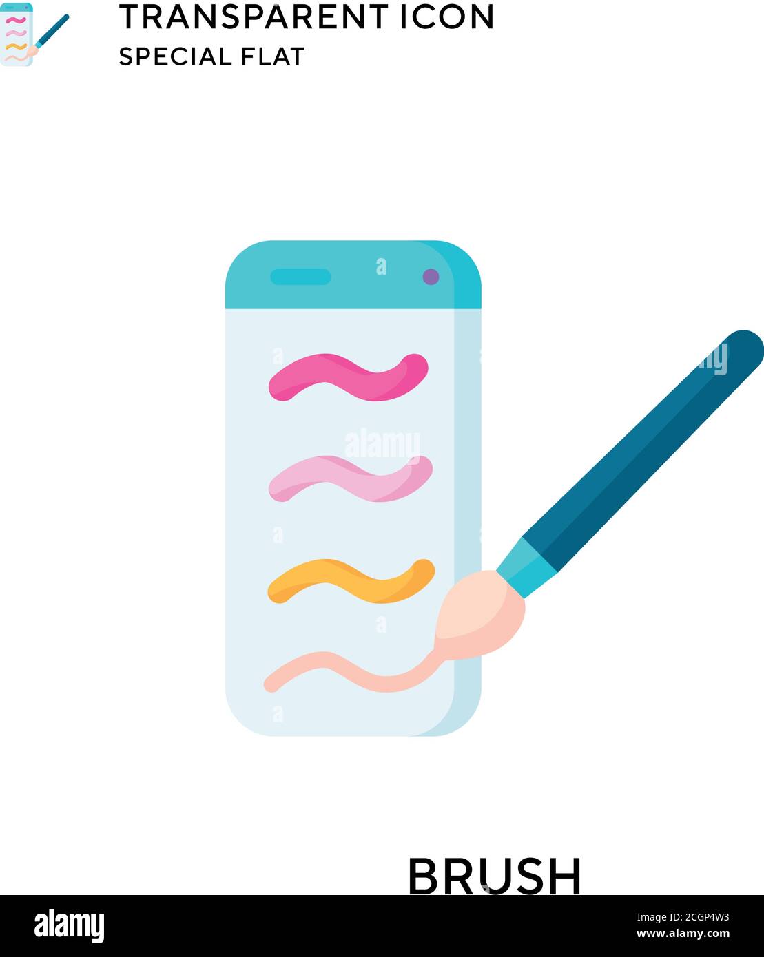 Brush vector icon. Flat style illustration. EPS 10 vector Stock Vector ...