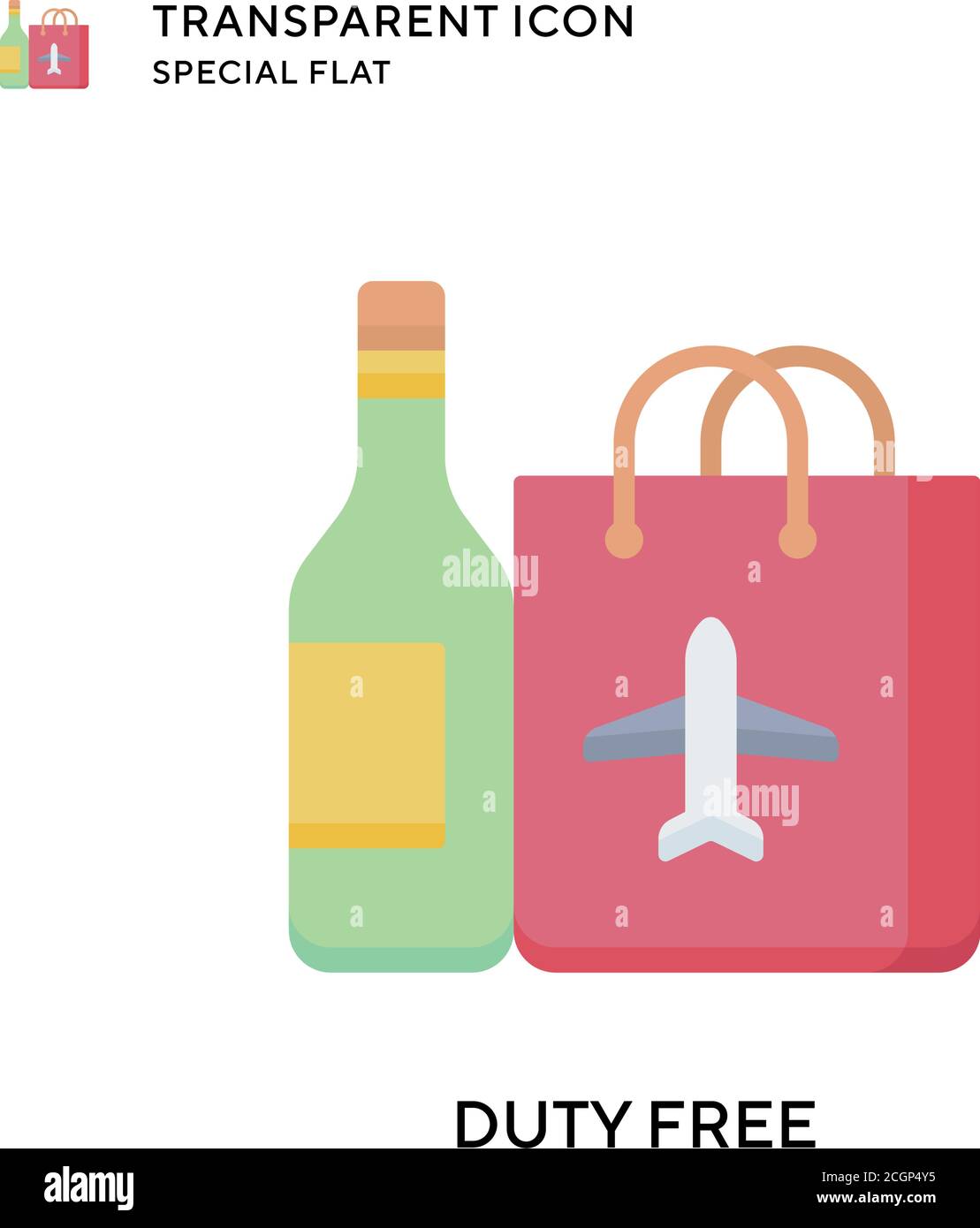 Duty free vector icon. Flat style illustration. EPS 10 vector Stock ...