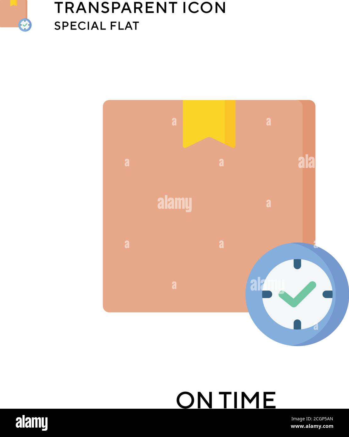 On time vector icon. Flat style illustration. EPS 10 vector Stock ...