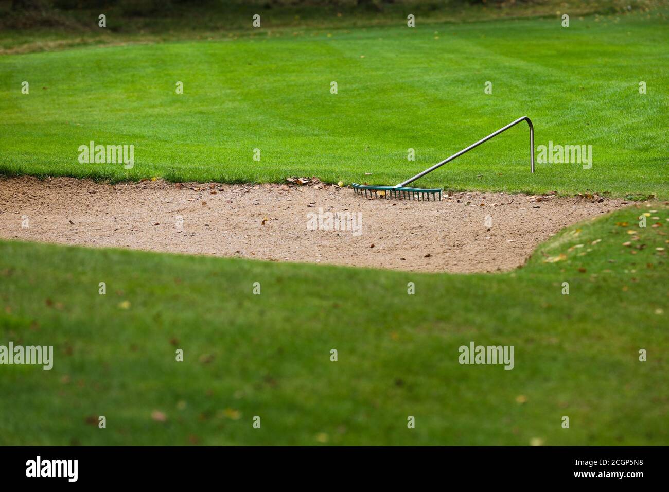 The Sand bunker on golf course Stock Photo - Alamy