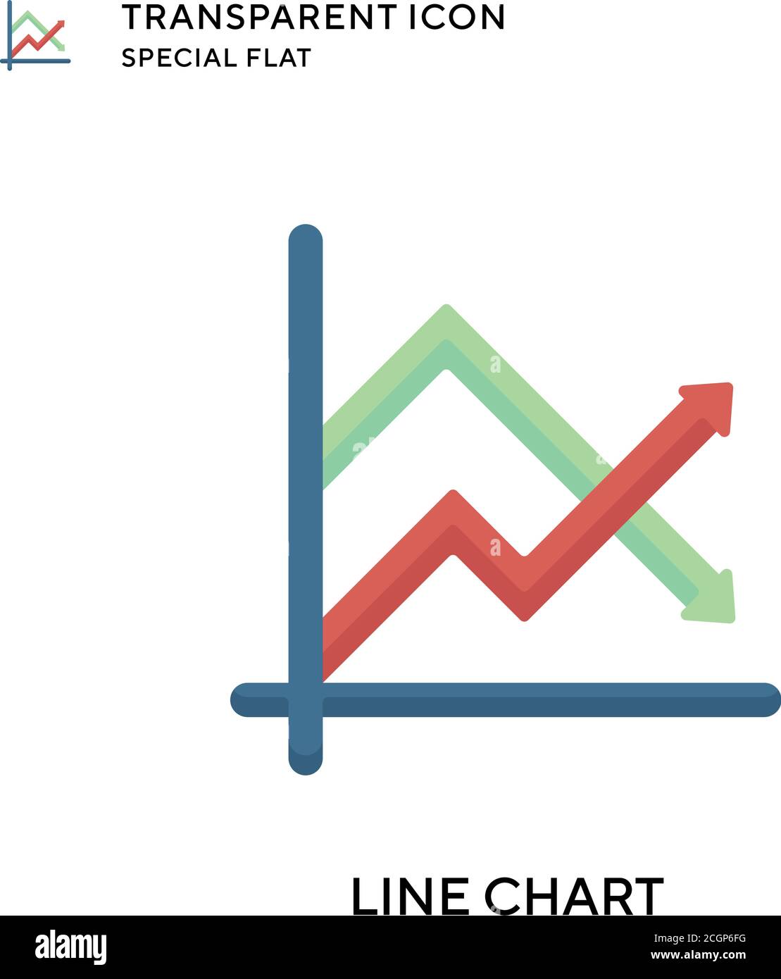Line chart vector icon. Flat style illustration. EPS 10 vector Stock ...