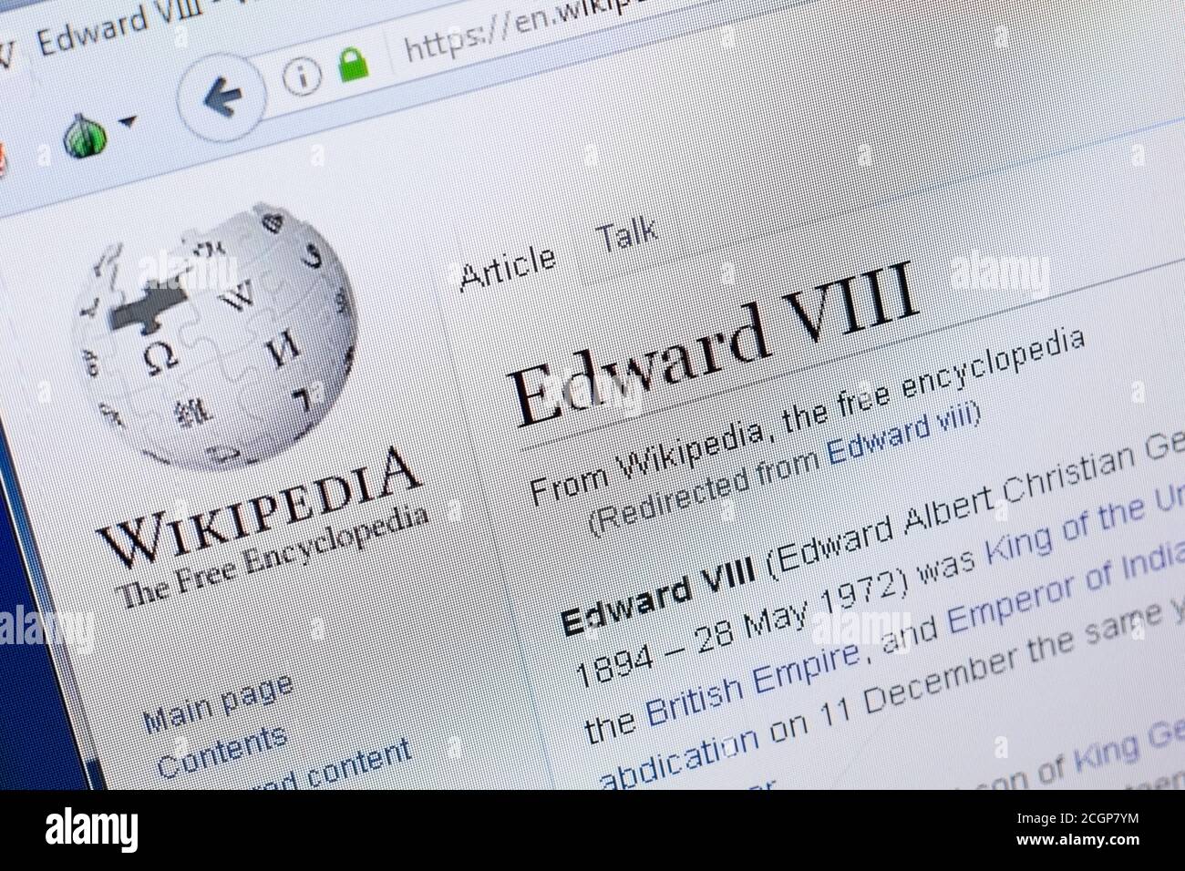 Ryazan, Russia - August 19, 2018: Wikipedia page about Edward VIII on ...