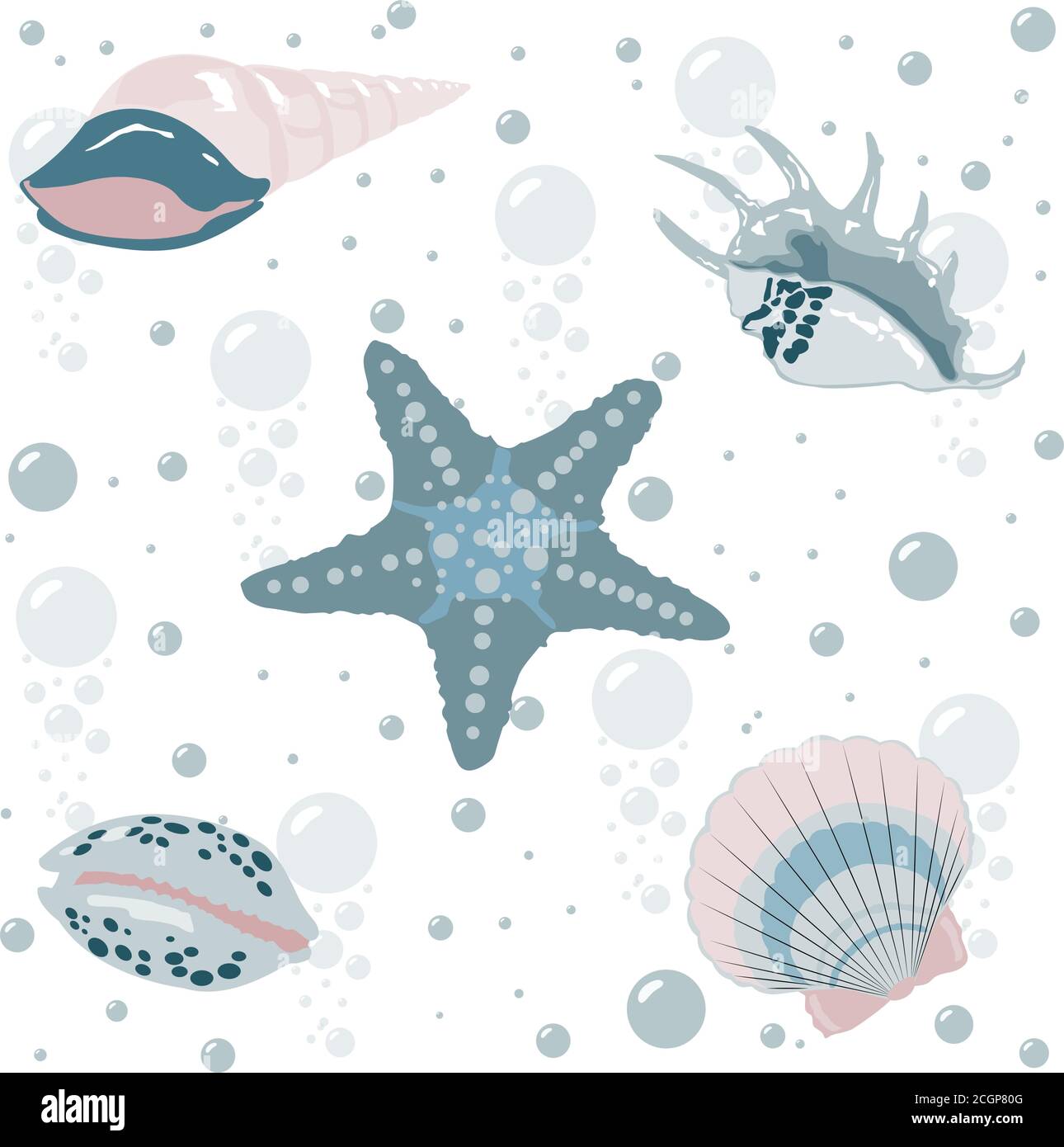 Sea Shells and Starfish seamless pattern Stock Vector Image & Art - Alamy