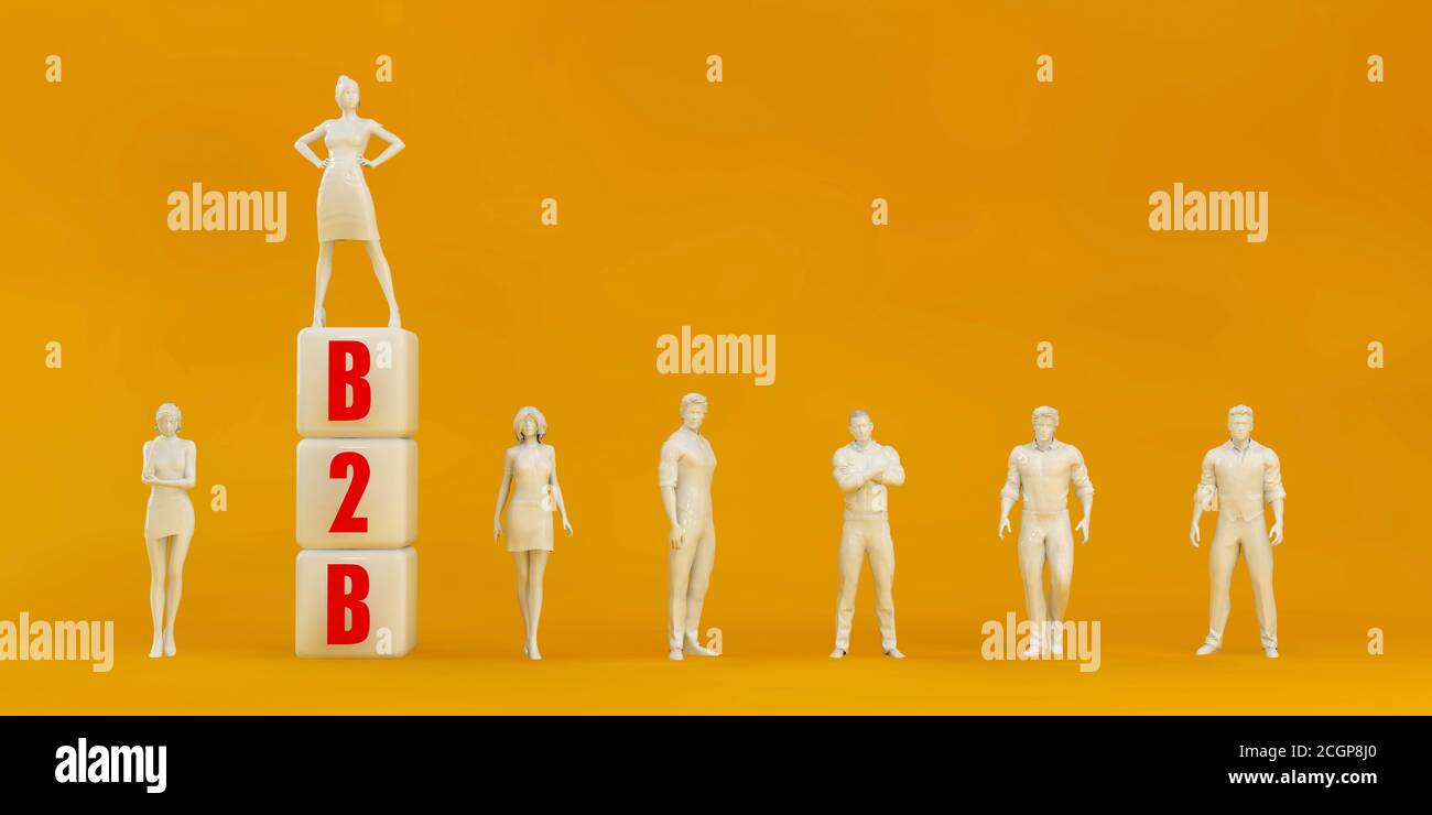 B2B Business to Business Presentation Background in Orange and Red ...