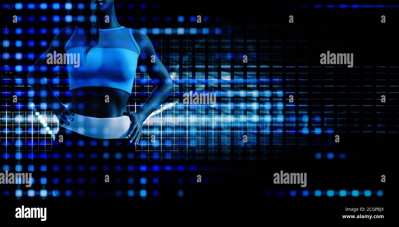 Futuristic Athlete and Sports Training Enhanced By Technology Stock ...