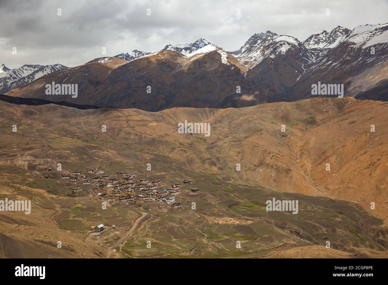 A high altitude village in Spiti valley, Himachal Pradesh, India Stock ...
