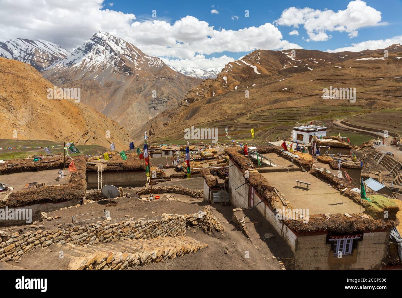 A high altitude village in Spiti valley, Himachal Pradesh, India Stock ...