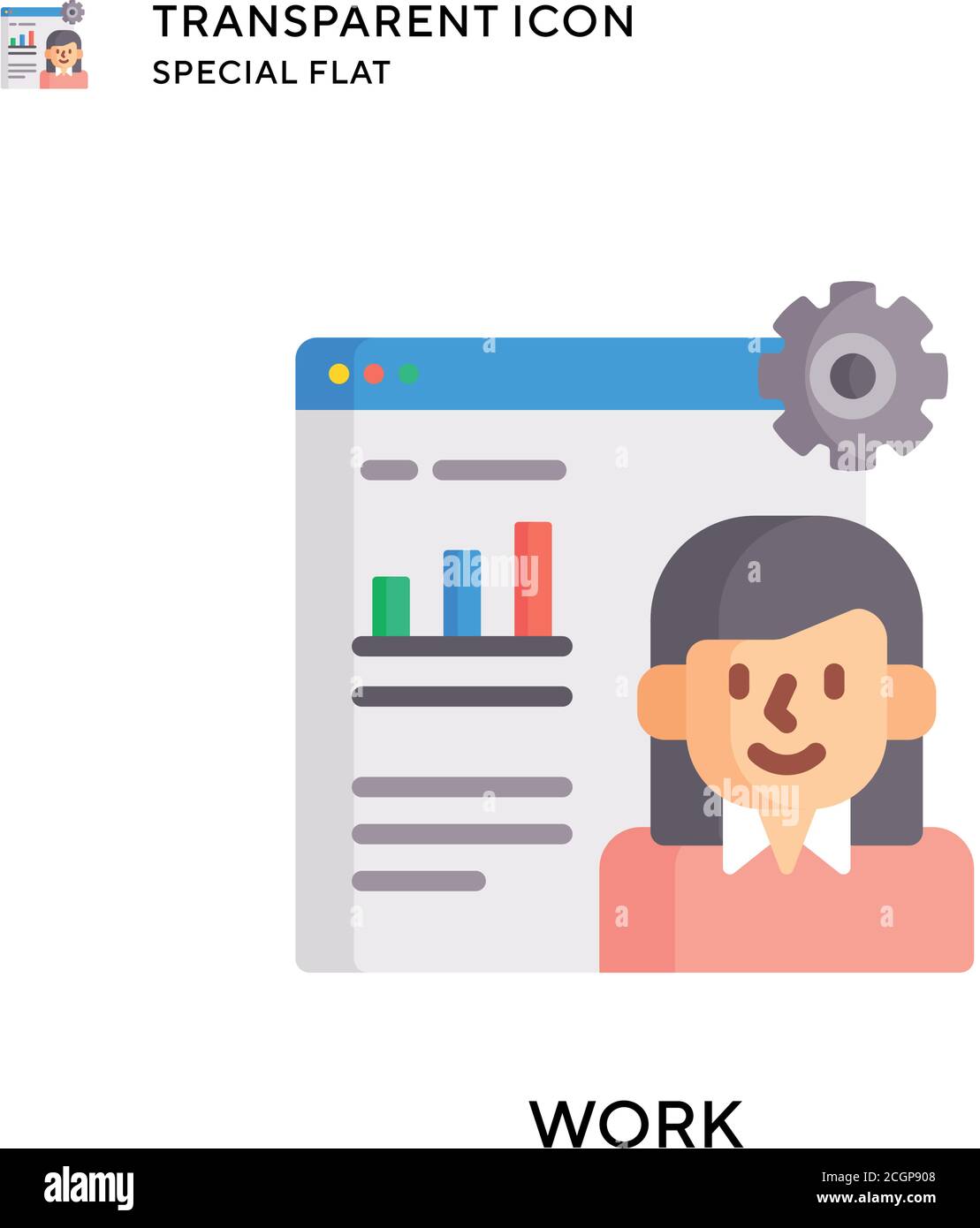 Work vector icon. Flat style illustration. EPS 10 vector Stock Vector ...