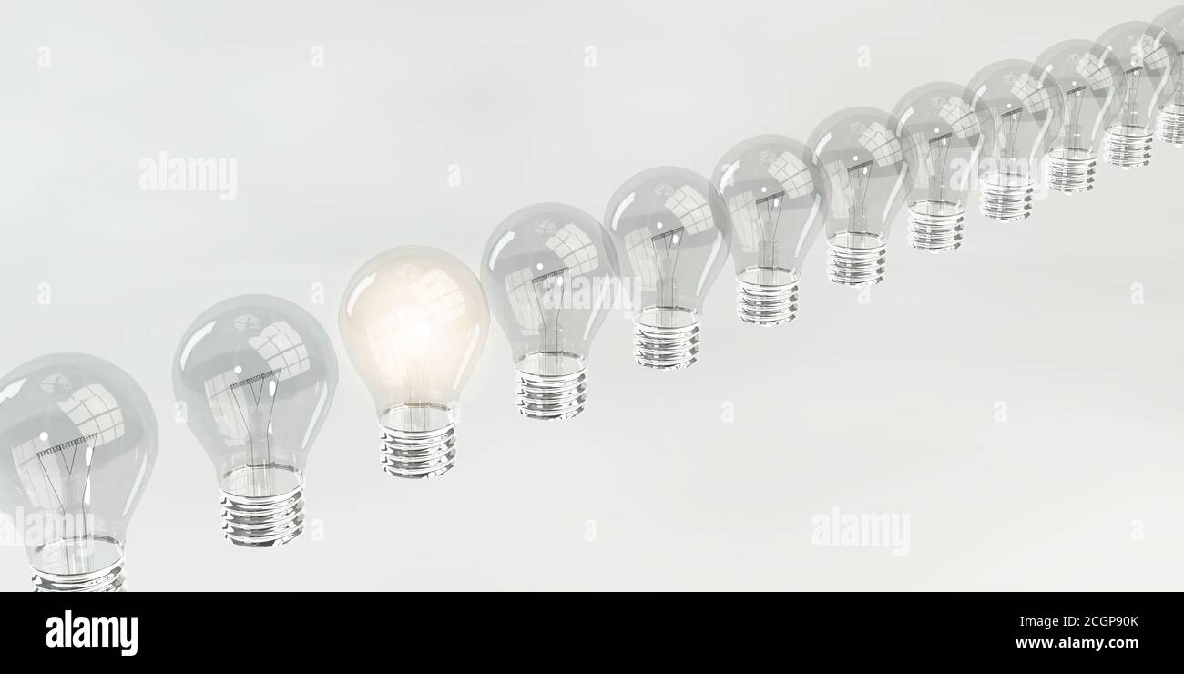 Inspirational Background with a Bright Lightbulb Lit Up Stock Photo - Alamy
