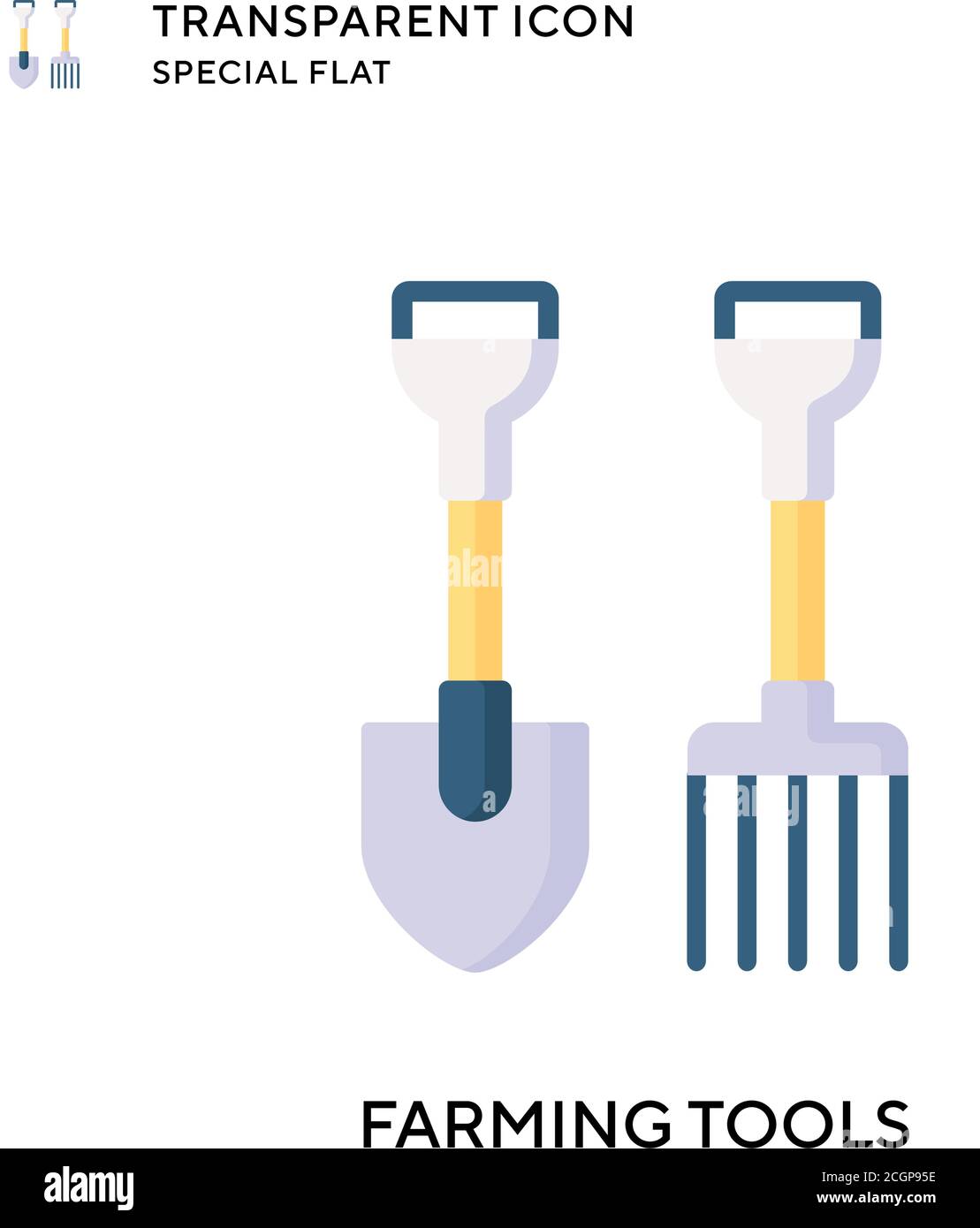 Farming tools vector icon. Flat style illustration. EPS 10 vector Stock ...