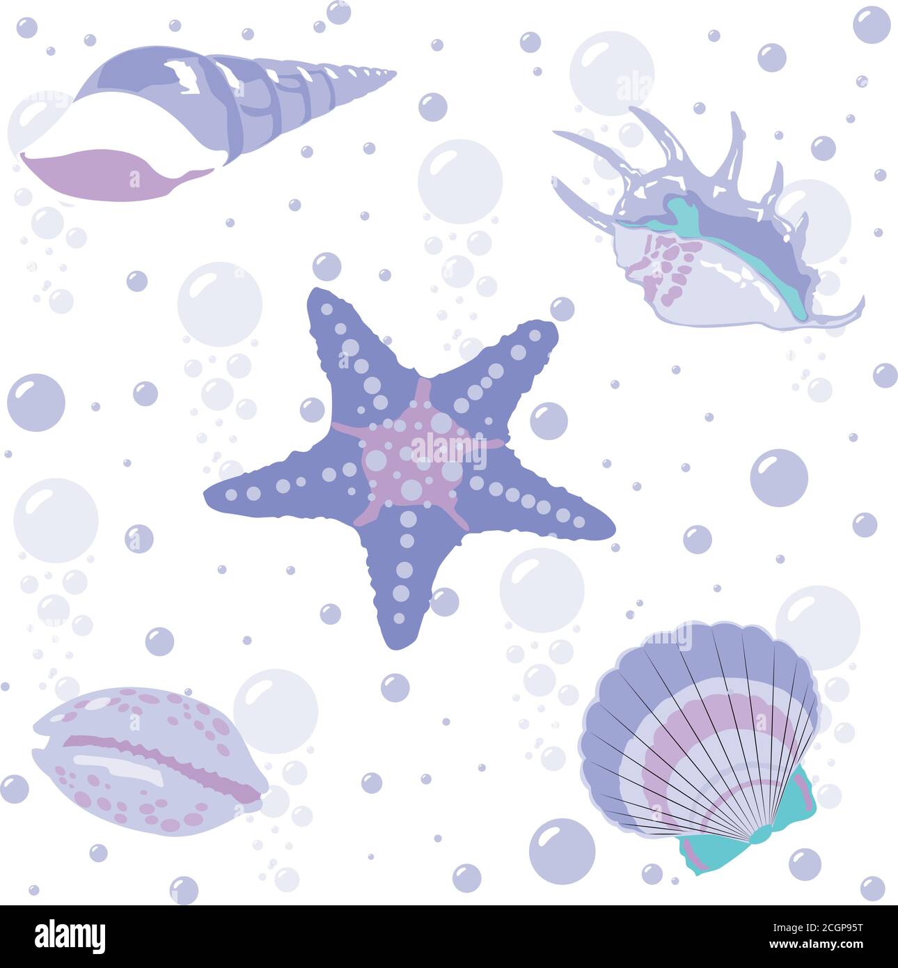 Sea Shells and Starfish seamless pattern Stock Vector Image & Art - Alamy