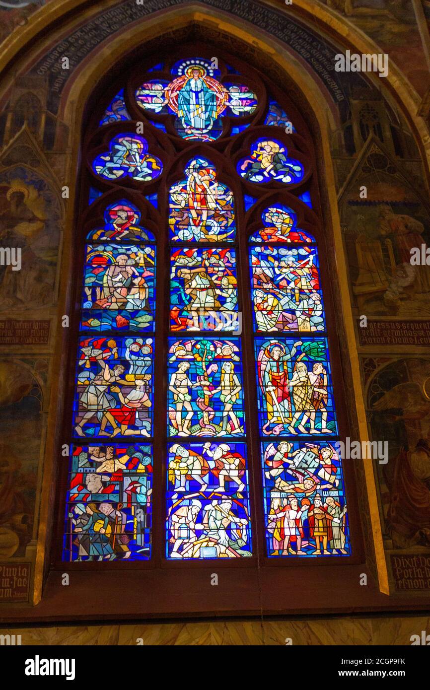 Colorful stained glass window Stock Photo - Alamy