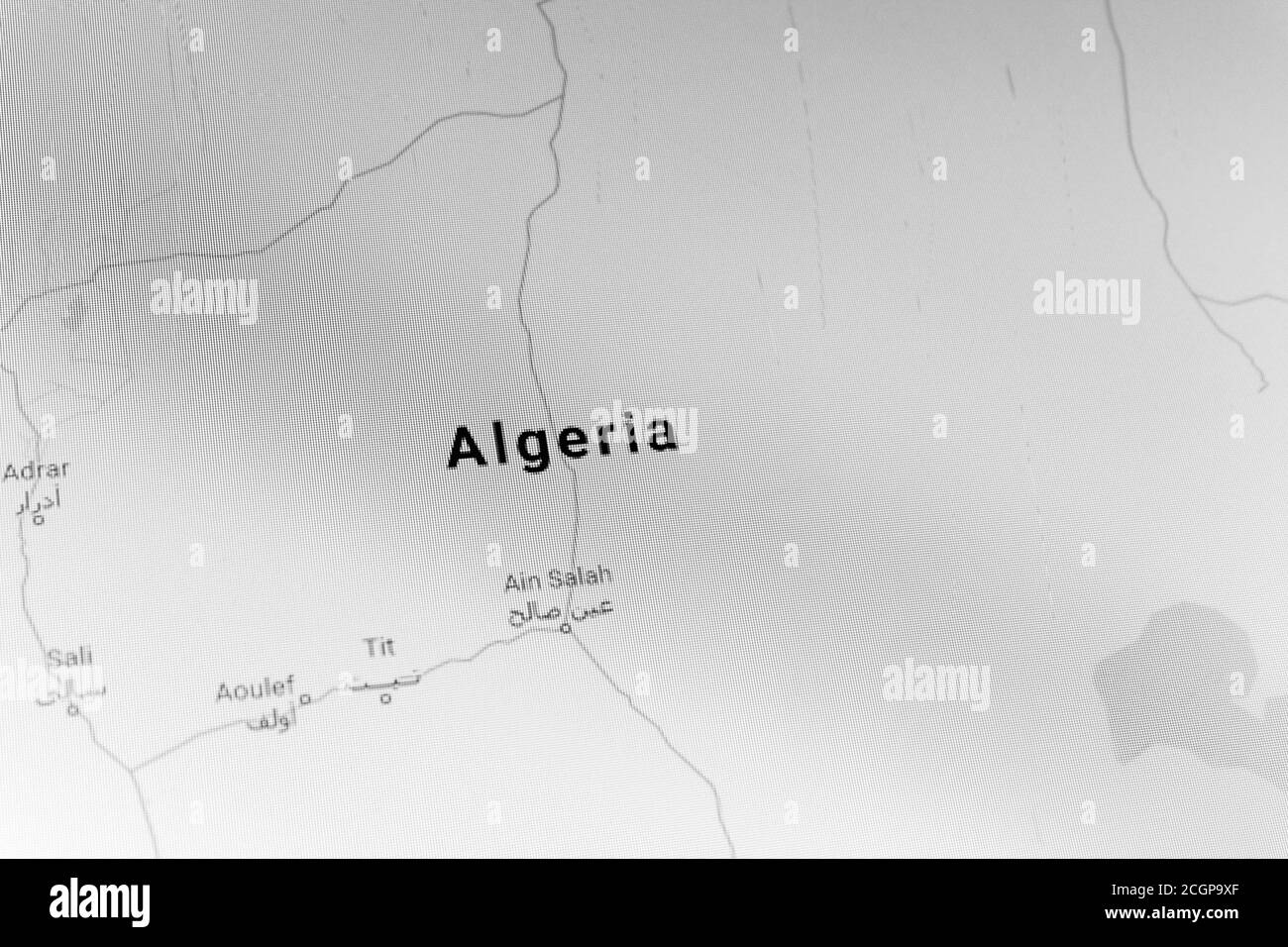 Ryazan, Russia - July 08, 2018: Country of Algeria on the google maps ...