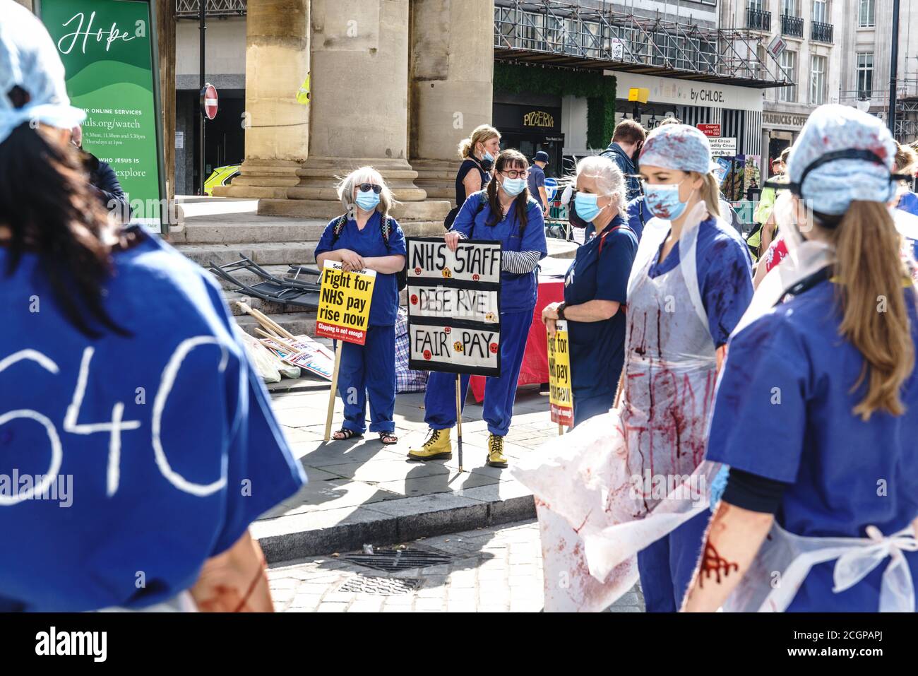 September 12th, 2020, London, UK. NHS workers gather to march in ...