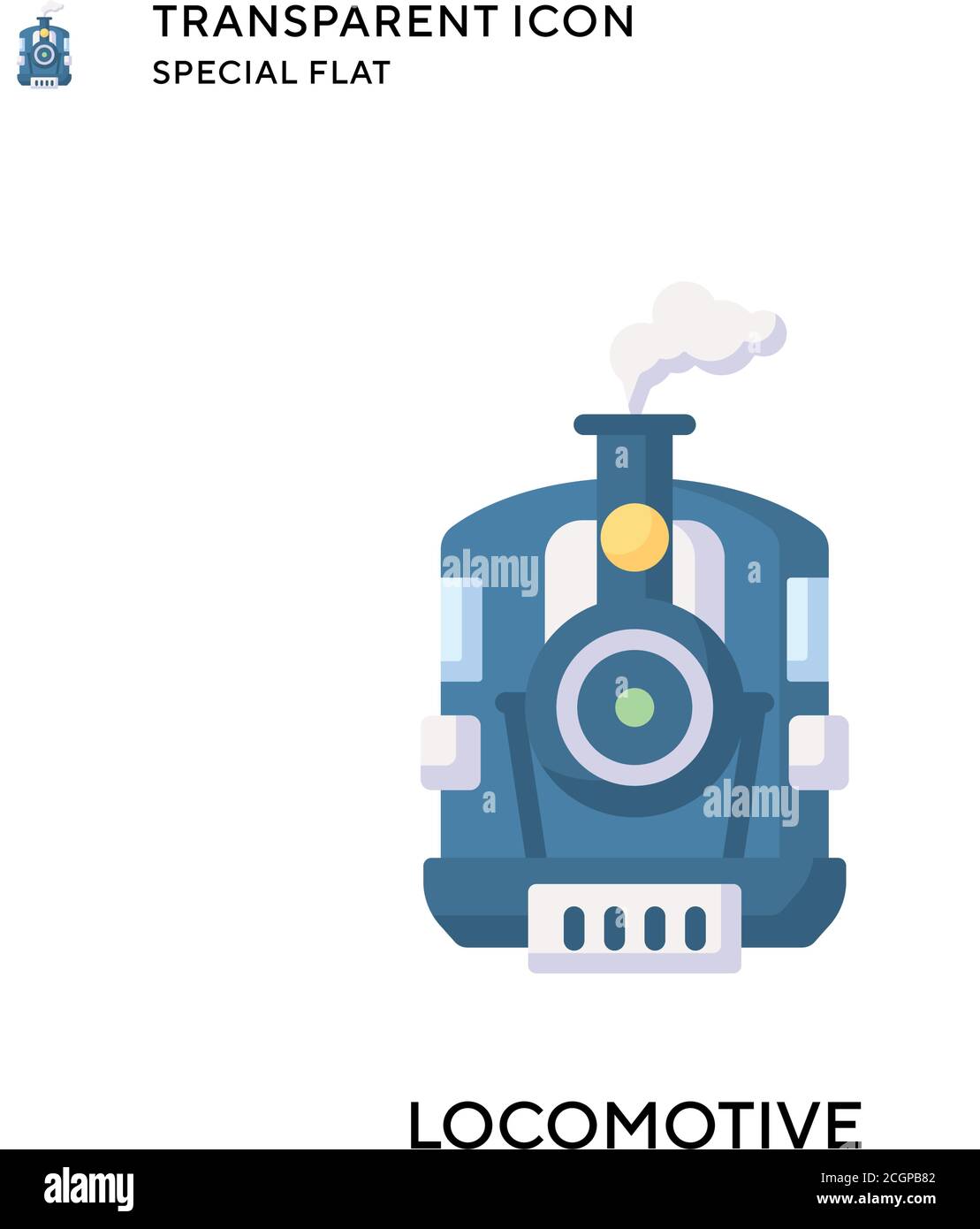 Locomotive vector icon. Flat style illustration. EPS 10 vector Stock ...