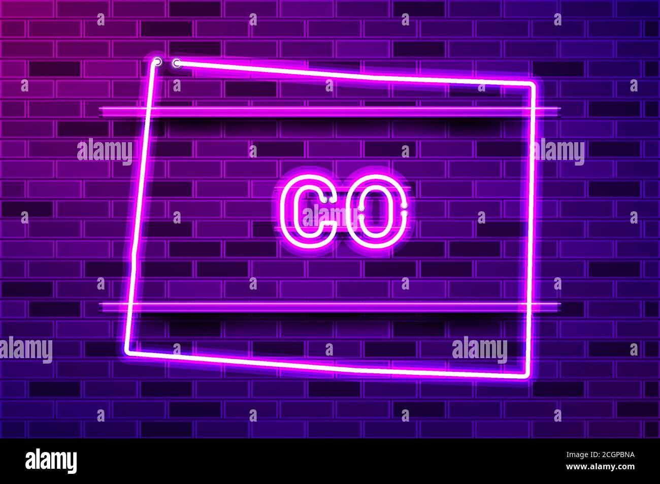 Colorado US state glowing purple neon lamp sign Stock Vector Image ...