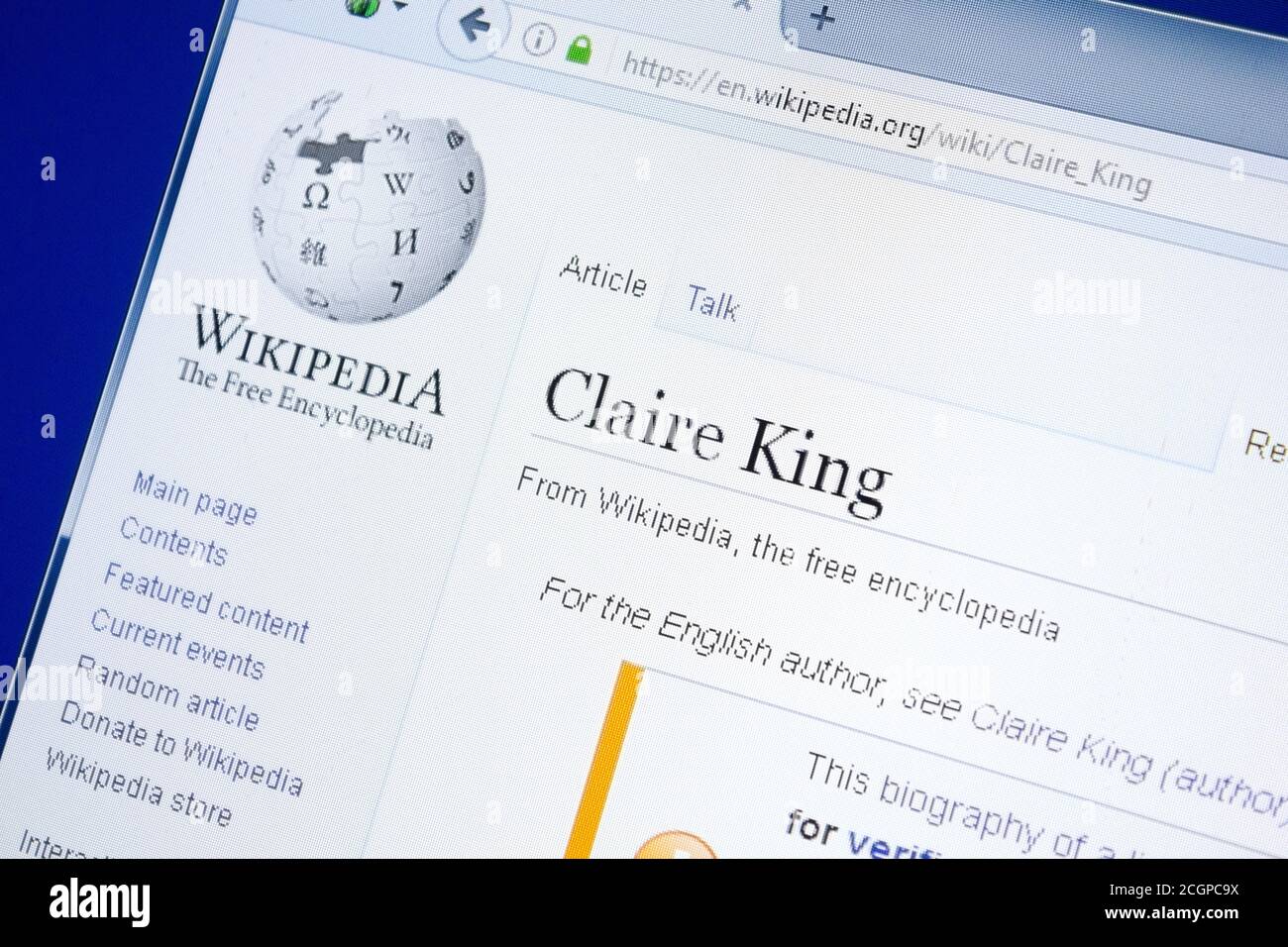 Ryazan, Russia - August 28, 2018: Wikipedia page about Claire King on ...