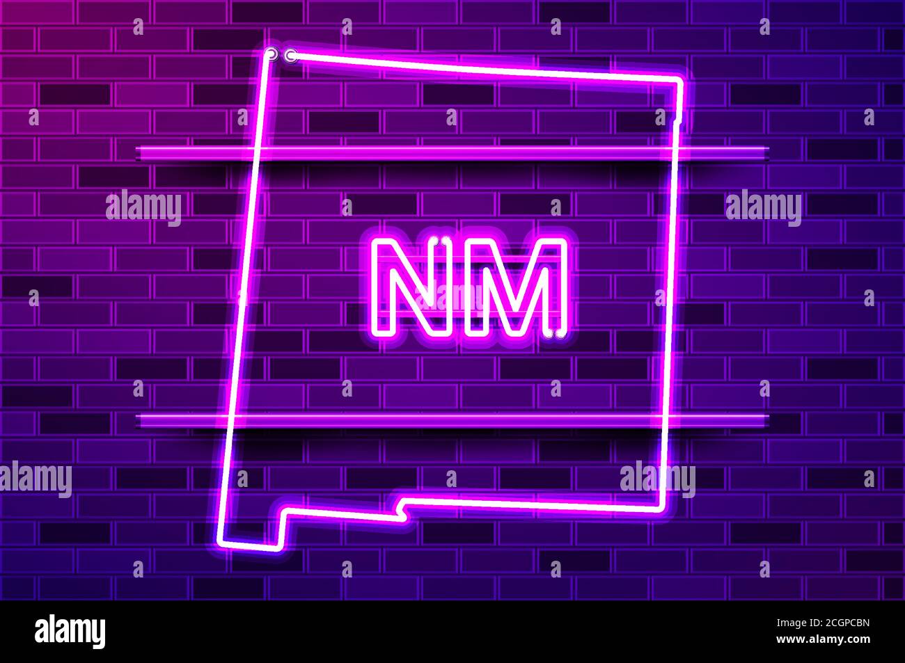 New Mexico US state glowing purple neon lamp sign Stock Vector Image ...