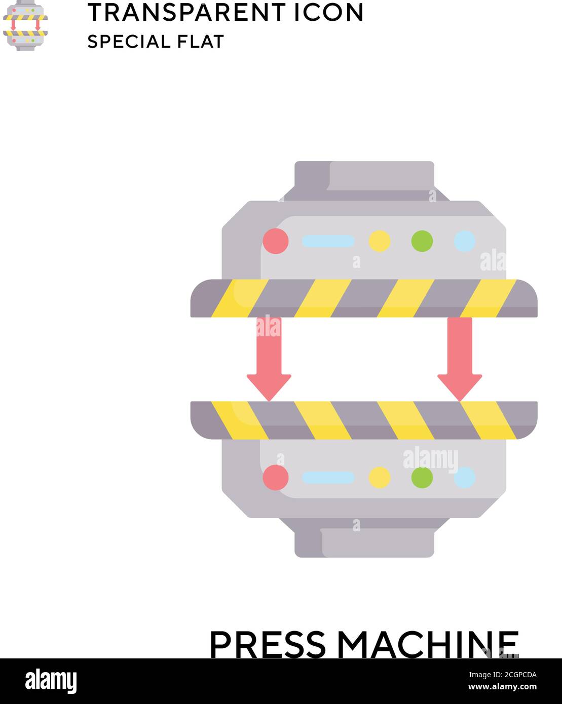 Press machine vector icon. Flat style illustration. EPS 10 vector Stock ...