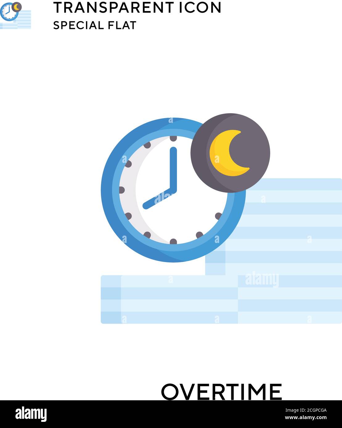 Overtime vector icon. Flat style illustration. EPS 10 vector Stock ...