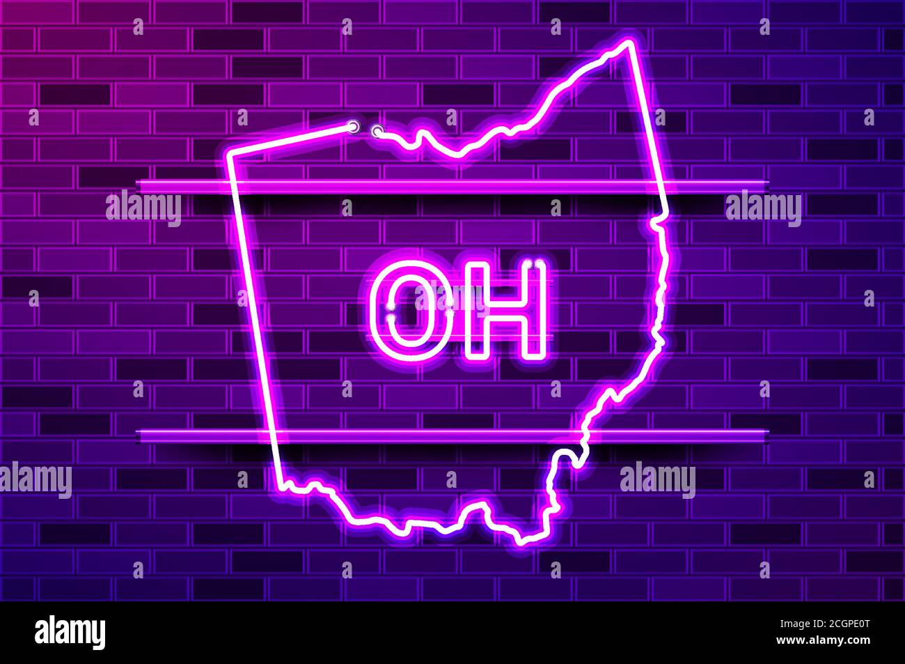Ohio US state glowing purple neon lamp sign Stock Vector Image & Art ...