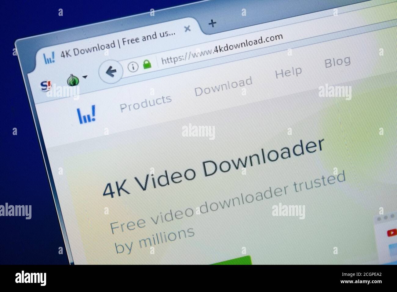 Ryazan, Russia - August 26, 2018: Homepage of 4k Download website on ...