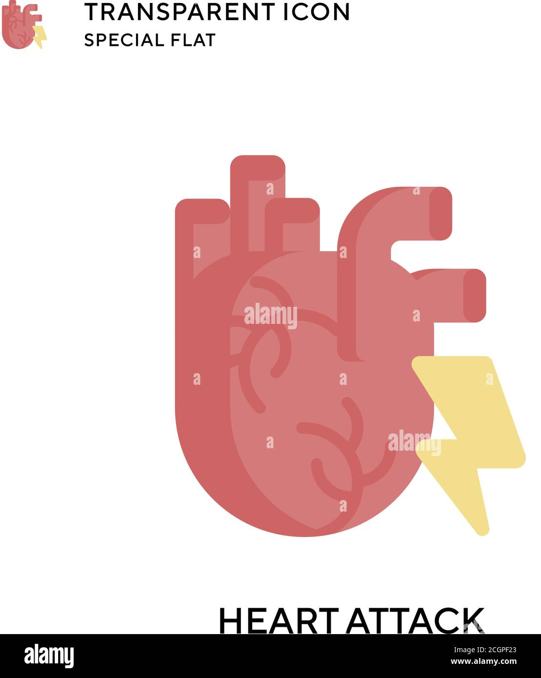 Heart attack vector icon. Flat style illustration. EPS 10 vector Stock ...